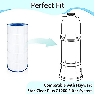 Future Way C1200 Filter Cartridge for Hayward C1200 Pool Filter, Replace Pleatco PA120, Hayward CX1200RE, Unicel C-8412, 120 sq.ft