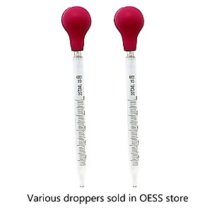 OESS Glass Graduated Dropper Pipettes with Blue Rubber Caps 10ml Pk/4