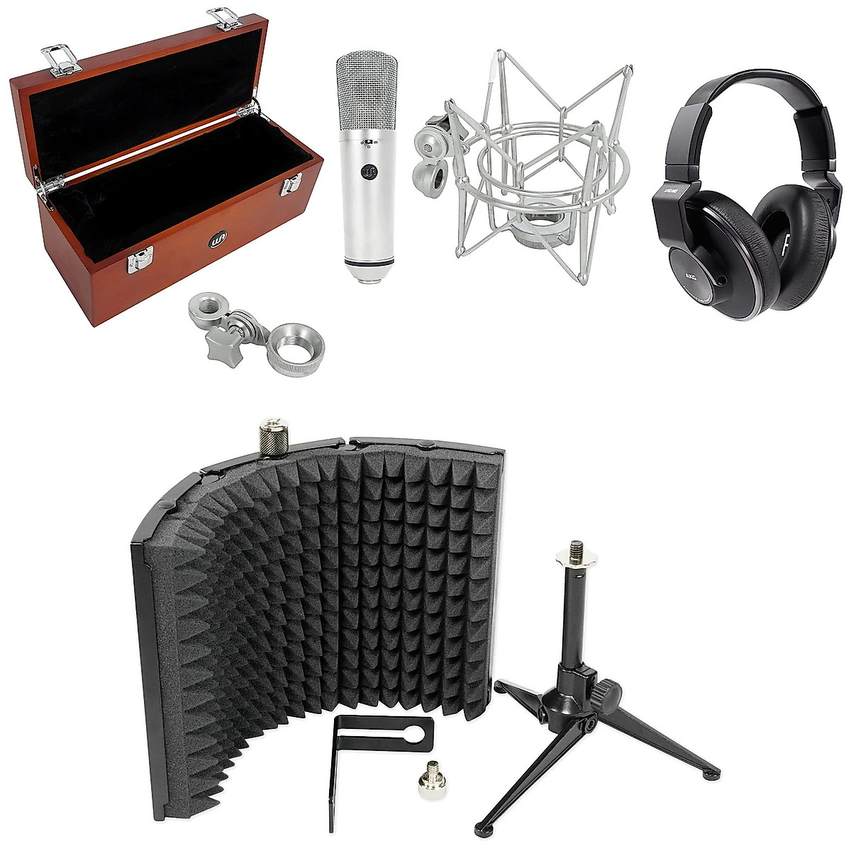 Warm Audio WA-87 R2 Nickel FET Condenser Microphone Recording Mic+AKG Headphones