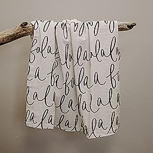 Sweet Water Decor FA La La La La Tea Towel | Large Size 28 x 25 inches | Cream with Hand Lettered Black Design | Bathroom, Kitchen, Dish (FA La La La La)