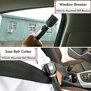 Serjur 8 in 1 Multi Function Flash Light,USB Rechargeable Solar Powered Flashlight with Glass Breaker,Seatbelt Cutter,Alarm and Phone Charger, Car LED Tactical Flashlight for Emergencies