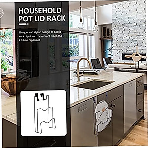 YARNOW Kitchen Cabinet Door Lid Holder Cutting Board Holder Stand Pan Lid Holder Metal Brackets Pans Organizer Rack Wall Mounted Lid Rack Pot Lids Holder Pot Lid Holder for Kitchen Iron