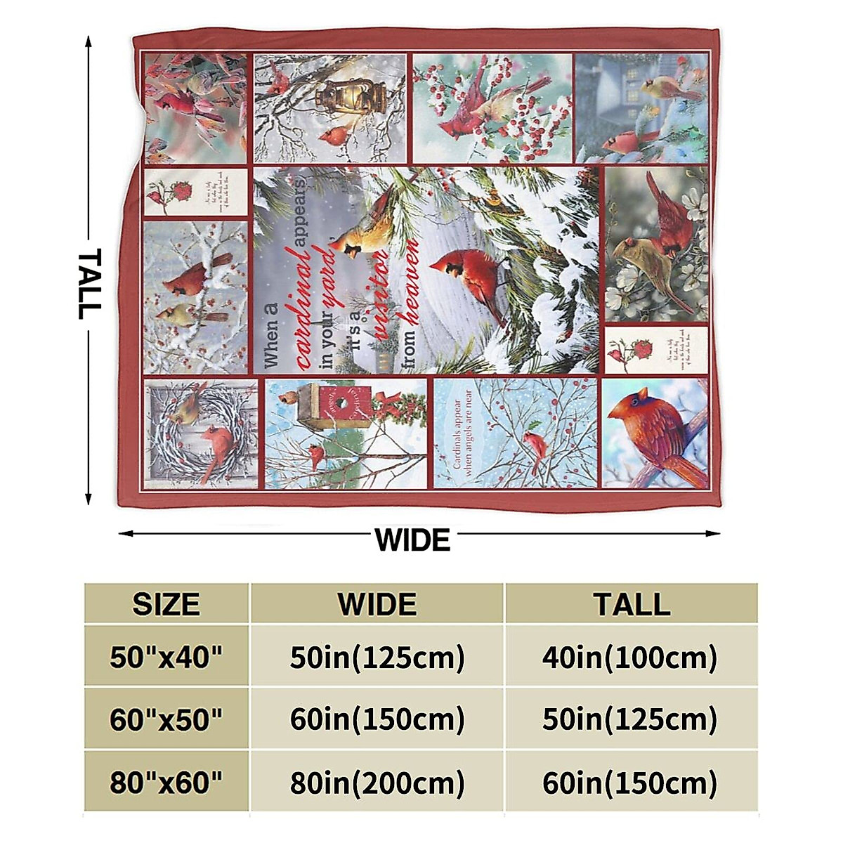 Socira Flannel Throw Blanket,Red Christmas Birds Patchwork Small Fleece Sofa Blanket,Comfy Camping Lap Blanket,Super Soft Thin Noon Break Blanket for Office Home Car 40''X50''