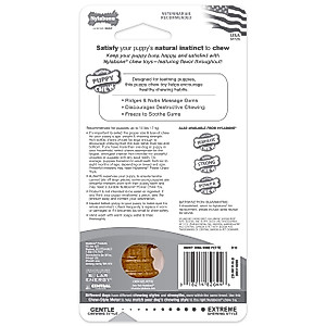 Nylabone Puppy Ring Bone Chew Toy - Puppy Chew Toys for Teething - Puppy Supplies - Chicken Flavor, Small/Petite (1 Count)