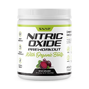 Snap Supplements Preworkout Beet Root Powder, Nitric Oxide Pre Workout with Organic Beets, 250g (30 Servings)