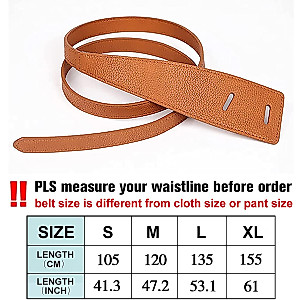 Glamorstar Women Leather Belts Vintage Irregular Waist Belt for Dresses Tie Knot Waistband Belt Brown 120CM/47.2IN