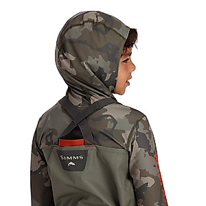 Simms Kid’s Tributary Stockingfoot Chest-High Fishing Waders - Durable, Breathable, Waterproof Fly Fishing Waders for Youths-Basalt-Large