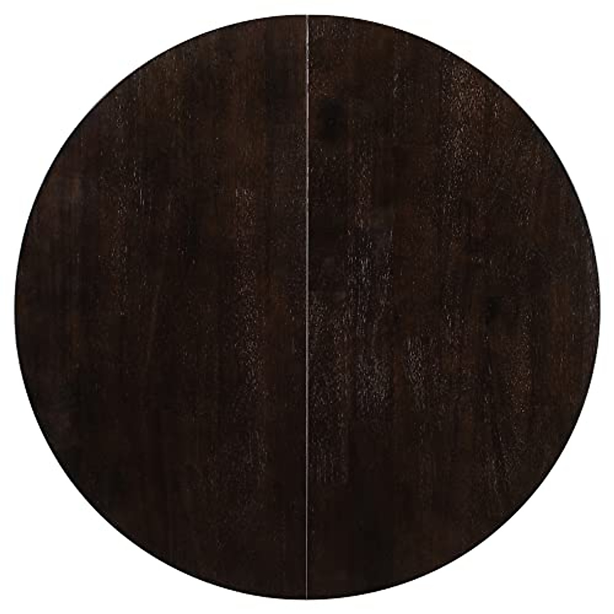 AMNOOL Farmhouse Round Extendable Dining Table with 16 Inch Leaf Wood Kitchen Dining Table Acacia Wood Finish X Base Length Adjustable for Dining Room, Kitchen (Espresso)