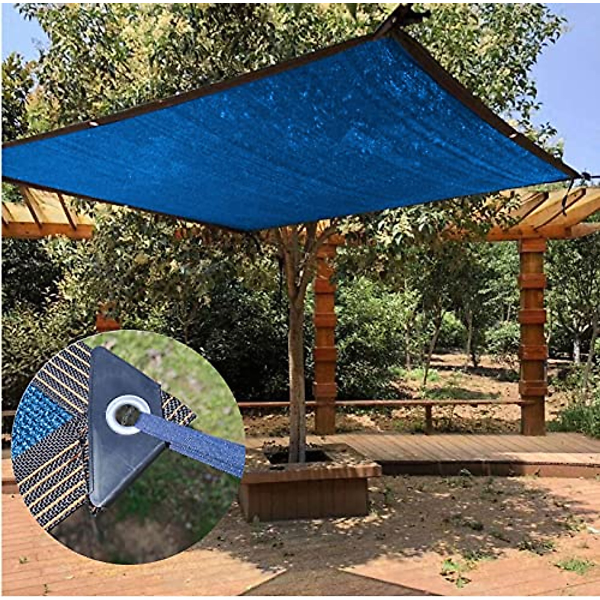 B L Shade Cloth Sun Shade 8 x 12 Ft, 90% UV Block Shade Tarp for Plant Cover, Shade Netting for Greenhouse, Barn, Chicken Coop,Dog Kennel Outdoor,Canopy, Pools, Dump Truck, Garden Shade Mesh Net Blue