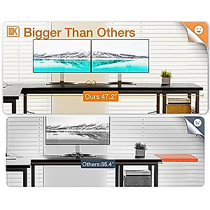 ODK 66" L Shaped Desk with Power Outlet and USB Charging Ports, Reversible L Shaped Computer Desk with Storage Shelves, Home Office Desk, Gaming Desk, Corner Desk, Black