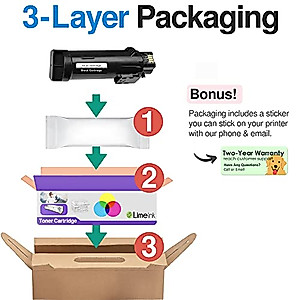 Limeink 1 Black Compatible High Yield Laser Toner Replacement Cartridges for Xerox Phaser 6510 Workcentre 6515 Printer 6515/dn 6515/dni 6510/dn dni