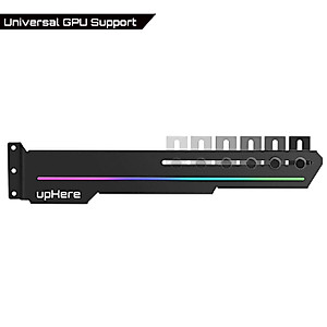 upHere GS05ARGB Addressable RGB Graphics Card GPU Brace Support Video Card Sag Holder/Holster Bracket,Built-in ARGB Strip,Adjustable Length and Height Support
