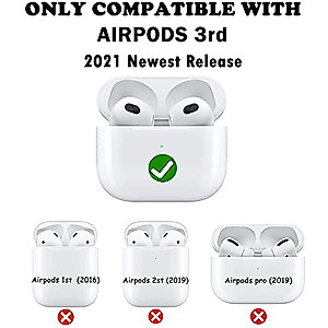 BLRGMZC with Fancy Happy Smiley Lanyard Keychain Airpods 3rd Generation Case Cover，for Boys Girly Women Design.Cute Unique Smiley Personalised TPU Soft Airpods 3 Frosted Case