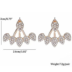 9 Pairs Rose Gold Silver Hollow Lotus Flower Earrings Simple Chic Crystal Pearl Turquoise Stud Earrings Set