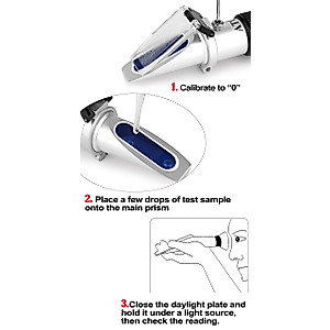 Beer Wort Refractometer for Homebrewing Beer, Dual Scale Specific Gravity 1.000-1.130 and Brix 0~32%, Beerbrewing Refractometer Hydrometer with (ATC) Autoction Temperature Compensation