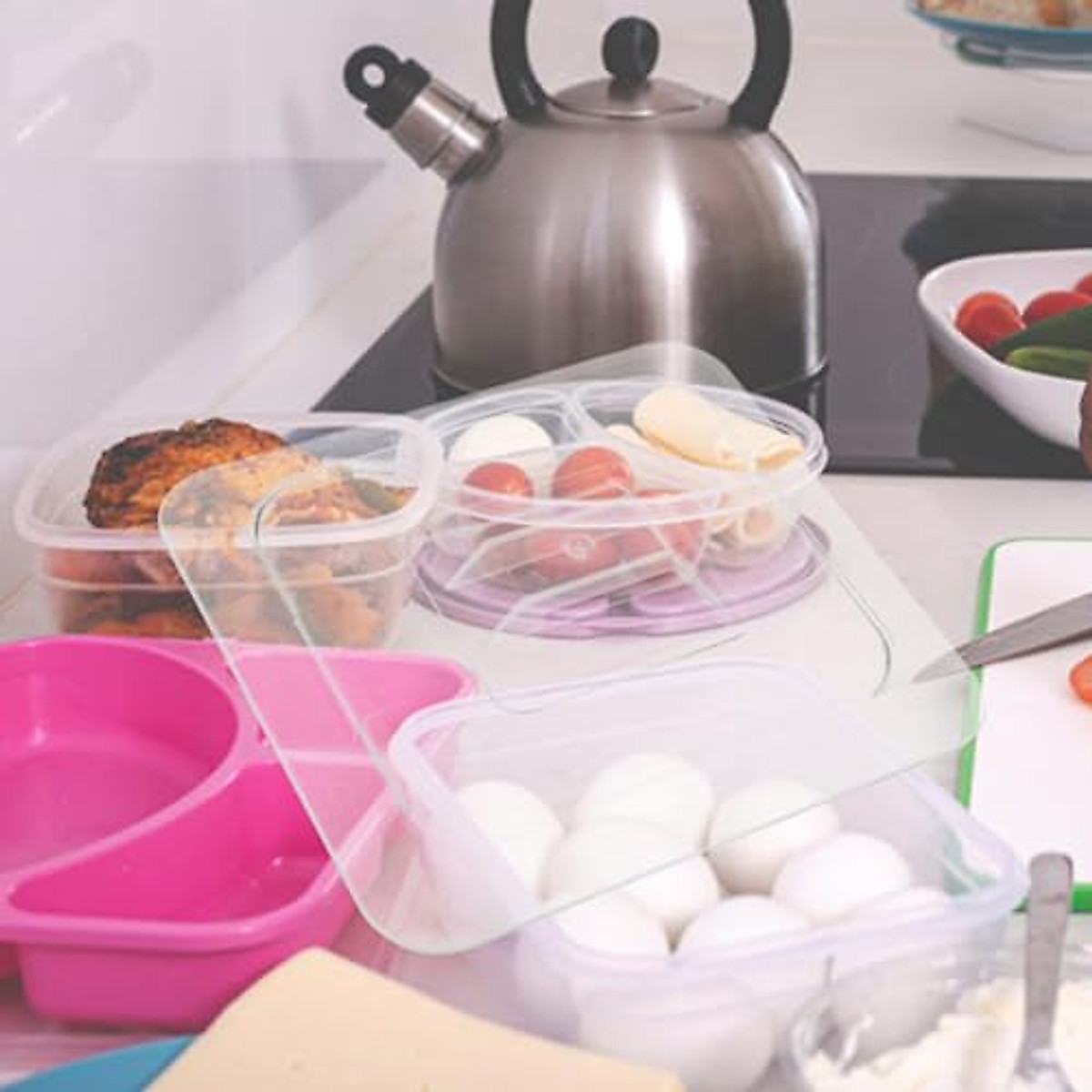 ABOOFAN Polycarbonate Hotel Pan Lids with Handle, 4pcs 1/6 Size Clear Acrylic Food Pan Lid Steam Table Pan Cover Food Storage Containers Covers for Restaurant Hotel