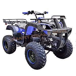 200cc ATV Quad Youth ATVs Big Size Adult Quad Fully Automatic with Reverse 4 Wheeler Model CRT 200-1 (Bold Blue Color)