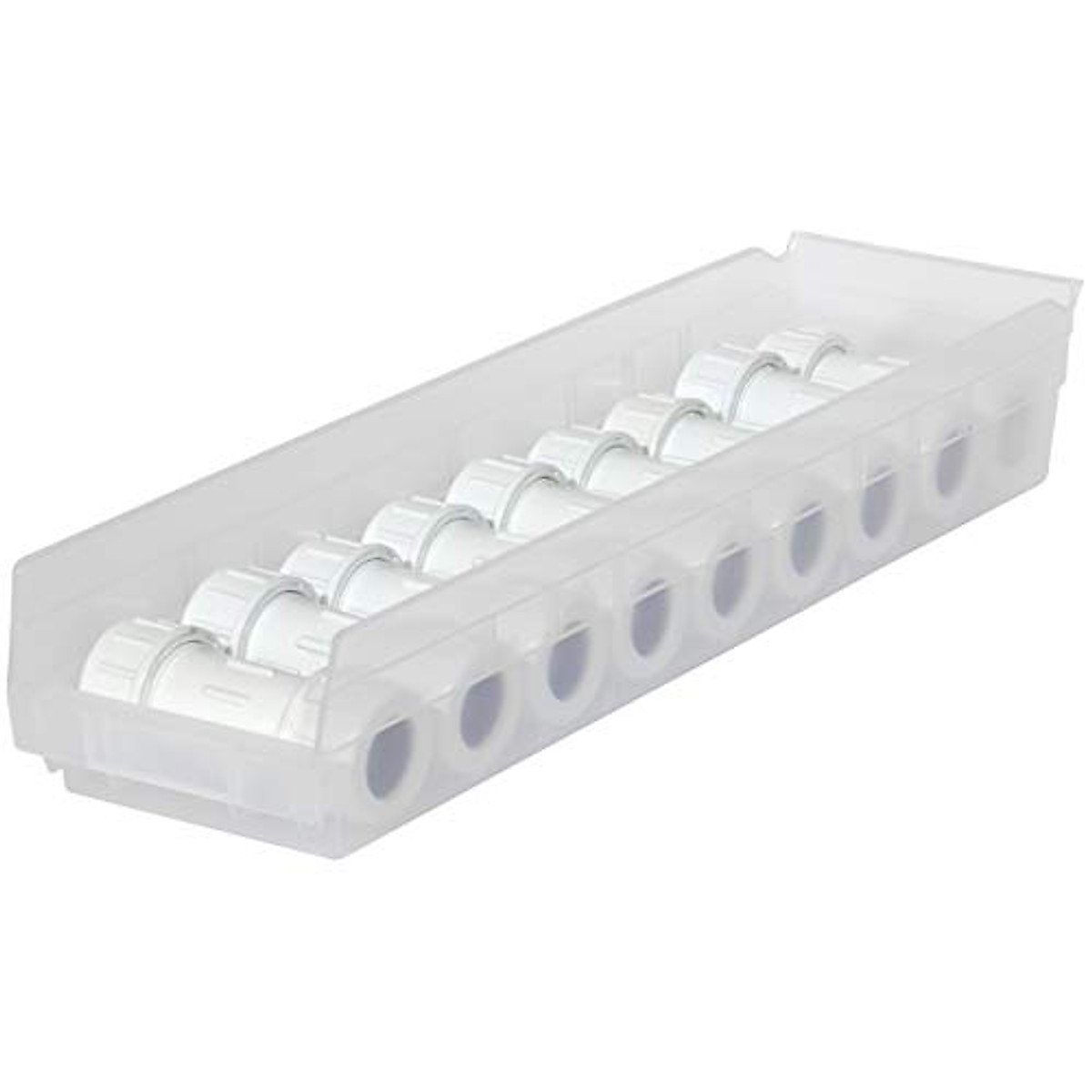 Akro-Mils 30164 Plastic Containers for Organizing and Storage Bins for Closet, Kitchen, Office, or Pantry Organization, 24-Inch x 6-1/2-Inch x 4-Inch, Clear, 6-Pack