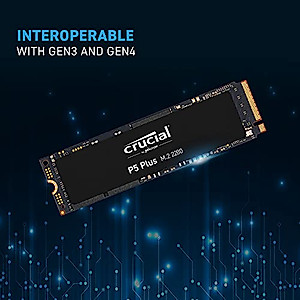 Crucial P5 Plus 500GB PCIe Gen4 3D NAND NVMe M.2 Gaming SSD, up to 6600MB/s - CT500P5PSSD8, Solid State Drive