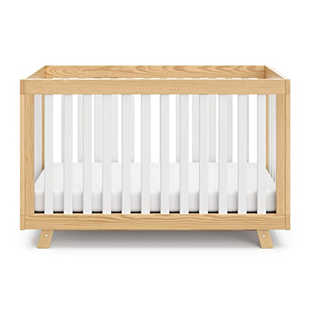 Storkcraft Beckett 3-in-1 Convertible Crib (Natural with White Slats) – Converts from Baby Crib to Toddler Bed and Daybed, Fits Standard Full-Size Crib Mattress, Adjustable Mattress Support Base