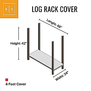 KHOMO GEAR - Heavy Duty Log Rack Cover - 4 Feet - Sahara Series - Beige