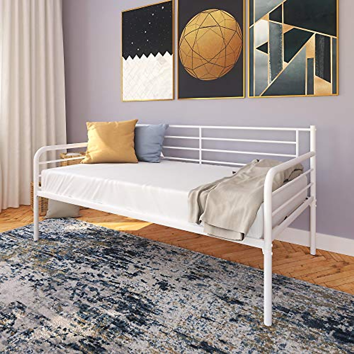 DHP Metal Daybed Frame, Twin Size Furniture, White