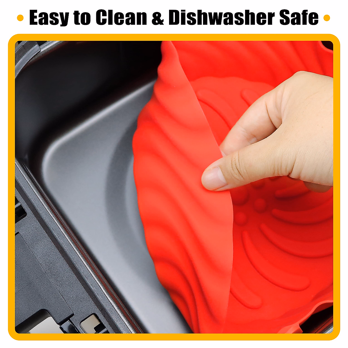 3Pack Air Fryer Silicone Pot,8.5 Inch Reusable Air Fryer Silicone Liners Replacement of Flammable Parchment Liner Paper, Easy Cleaning Air Fryer Oven Accessories Fits 5.3 QT or larger Air Fryer.