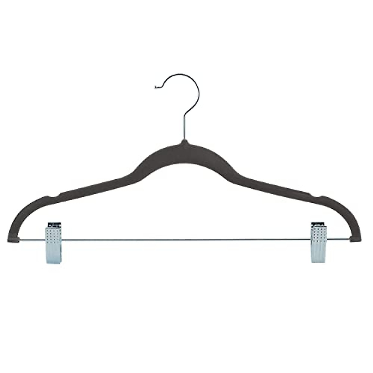 Laura Ashley 12 Pack Velvet Hangers with Clips | Durable | Plush Velvet | Slim | Closet Organization | Grey | 12pack | Suit | Pants | Blouse | Closet Organization