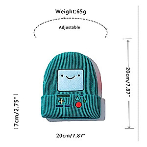 Wellcalmly Anime Beanie Unisex Knitted Hats, Cute Slouchy Warm Cap, Cartoon Winter Soft Headwear Hat for Men Women (Yellow)