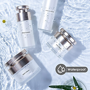 140pcs Clear Bathroom Labels Beauty Organization Labels Waterproof Body Wash Shampoo Dispenser Sticker Skin Care Bottle Stickers for Lotion Cream Cosmetic Travel Bottles Labels