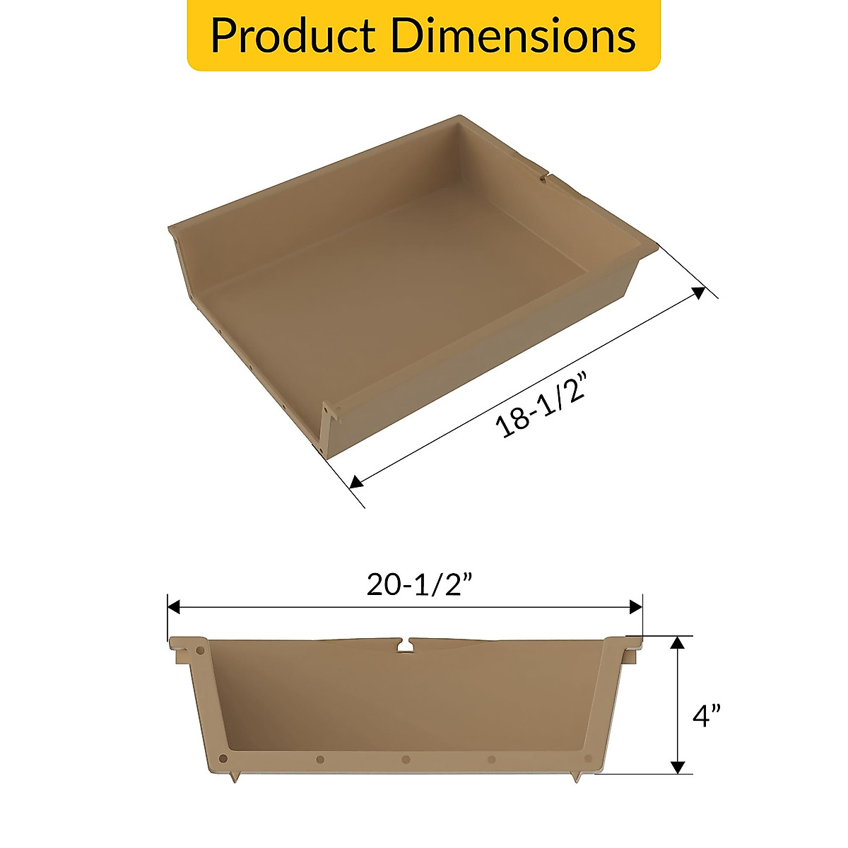 Strybuc Industries 45-90 Cabinet Drawer Insert, 20-1/2" Width x 4" Height, Plastic, 4.3" x 18.9" x 20.5"
