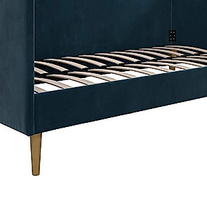 DHP Franklin Mid Century Upholstered, Twin Size, Blue Velvet Daybed
