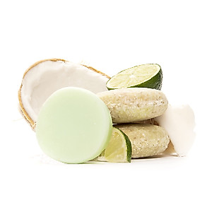 Sweet & Sassy Shampoo + Conditioner Bars: Includes 1 Shampoo, 1 Conditioner. Made in the USA. Natural, Organic, SLS Free, Safe for Color Treated Hair. Coconut Lime