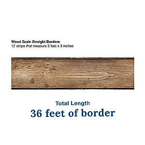 Schoolgirl Style Woodland Whimsy Straight Border?12 Rustic, Wood Motif Border Strips for Bulletin Boards, Desks, Lockers, Homeschool or Classroom Decor (36 ft)