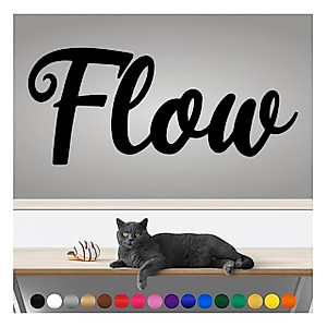 Transform Your Walls with Professional Grade, Outdoor Weatherproof Vinyl Stickers - Happy Sunday - UV Resistant, Made in The USA! Inspirational Words: Flow: 14 Inch, Satin Silver