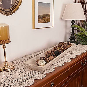 Uziass Wood Dough Bowl, 27.75” Hand Carved Wooden Dough Bowls for Decor Rustic Decorative Wood Dough Bowl Long Wood Dough Bowl for Dining Table Centerpiece Living Room Countertop Home Kitchen Decor