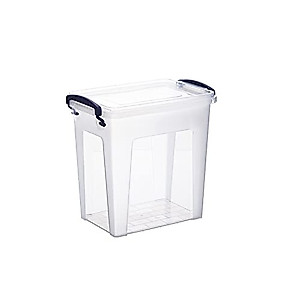 Superio Clear Storage Bins with Lids, Small Stackable Storage Boxes with Locking Latches and Handles (7 Quart(Deep), 2 Pack)