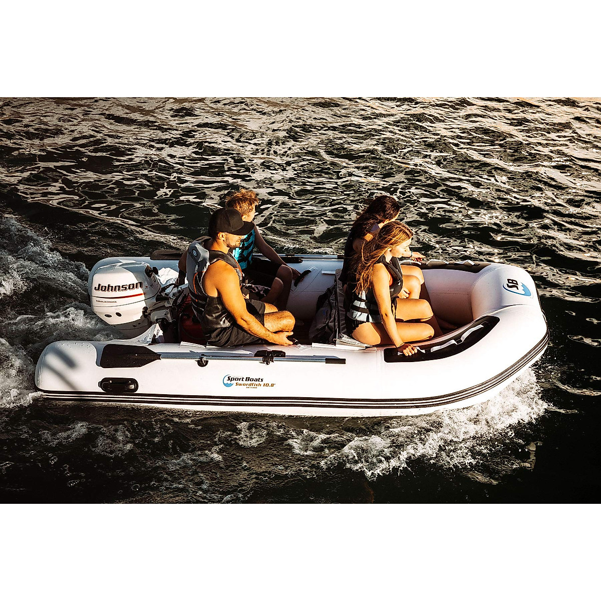 Inflatable Sport Boats - Swordfish 10.8' - Model SB-330A - Air Deck Floor Premium Heat Welded Dinghy with Seat Bag