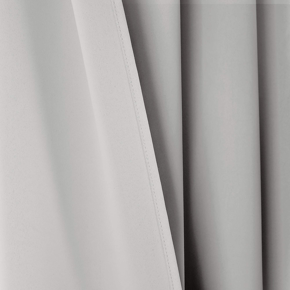 Lush Decor, Light Gray Insulated Knotted Tab Top Blackout Window Curtain Panel Pair, 95" x 52", 95 in x 52