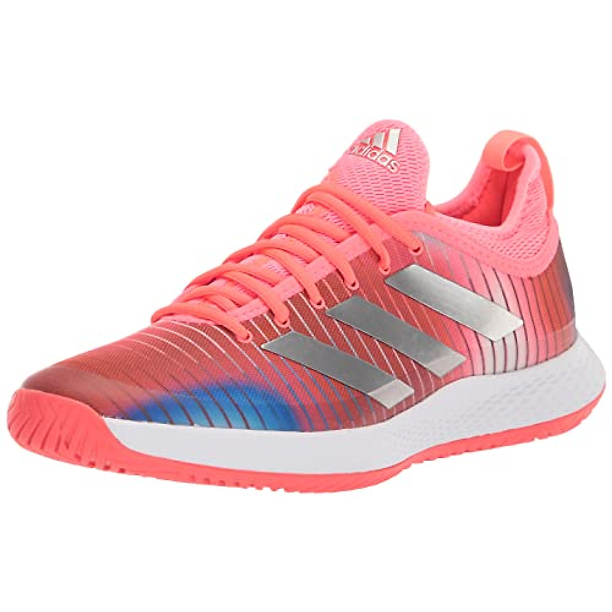 adidas womens Defiant Generation Tennis Shoe, Turbo/Silver Metallic/White, 8.5 US