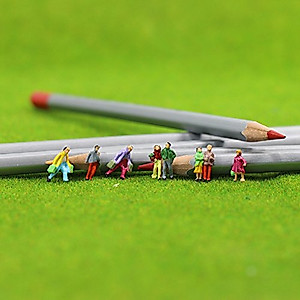 P150W 100pcs 1:160 Painted Figures N Scale Standing People Assorted Poses Model Trains