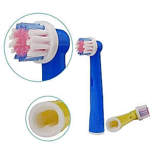 Kids Colored Brush Heads Compatible with Oral-B Kids, Vitality, Genius, Smart Series Pro, Triumph, Advance Power Toothbrush - 4 Pack