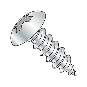 Small Parts 1006ABPT Steel Sheet Metal Screw, Zinc Plated, Truss Head, Phillips Drive, Type AB, #10-16 Thread Size, 3/8" Length (Pack of 100)