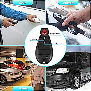 X AUTOHAUX 2pcs Replacement Keyless Entry Remote Car Key Fob M3N5WY783X 433Mhz for Dodge Grand Caravan Challenger Charger Durango for Ram 3 Button with Door Key