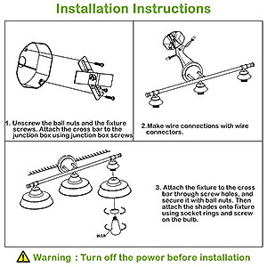 hykolity 3-Light Vanity Light Fixture, 5-Piece All-in-One Bathroom Set (E26 Bulb Base), Oil Rubbed Bronze Wall Lighting with Glass Shads, ETL Listed (Bulb not Included)