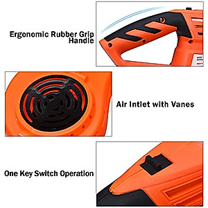 GYMAX Leaf Blower, 20V 2.0Ah Cordless Sweeper of Lightweight & Multi-Purpose Use with Ergonomic Grip, Handheld, 130 MPH 90 CFM, Blower Battery & Charger Included (Orange)