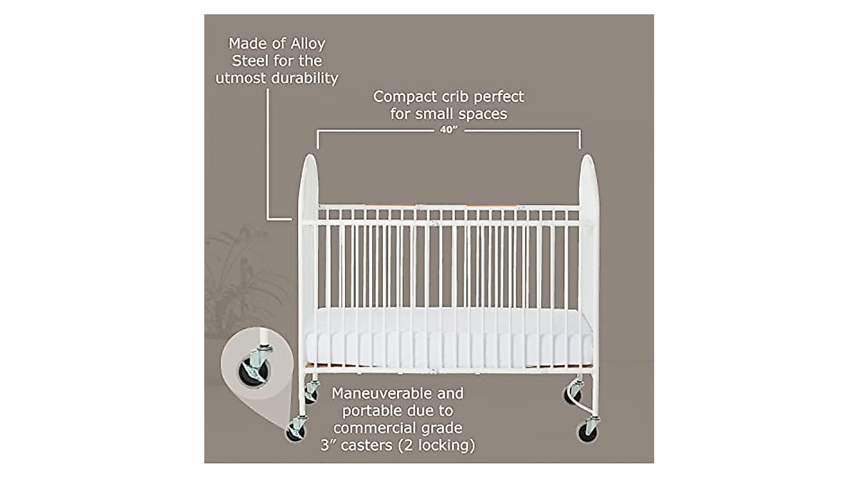 Foundations Pinnacle Folding Steel Crib - Portable & Durable