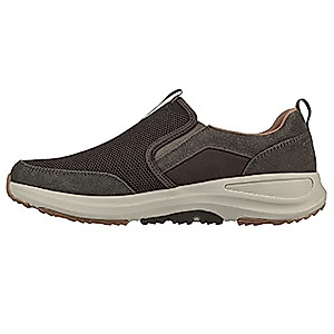 Skechers Men's Go Walk Outdoor-Athletic Slip-On Trail Hiking Shoes with Air Cooled Memory Foam Sneaker, Brown, 10 X-Wide