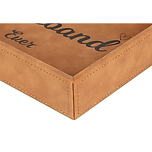 HofferRuffer Faux Leather Jewelry Tray Gifts for Husband, Valet Tray Storage Vanity Tray Desktop Organizer Holder for Storing Jewelry, Keys, Change, Wallet, Phone, Glasses (Best Husband Ever)