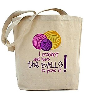 CafePress I Crochet... Tote Bag Natural Canvas Tote Bag, Reusable Shopping Bag